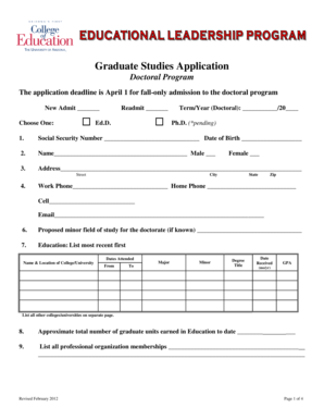 Fillable Online coe arizona EDL Application Form - College of Education ...