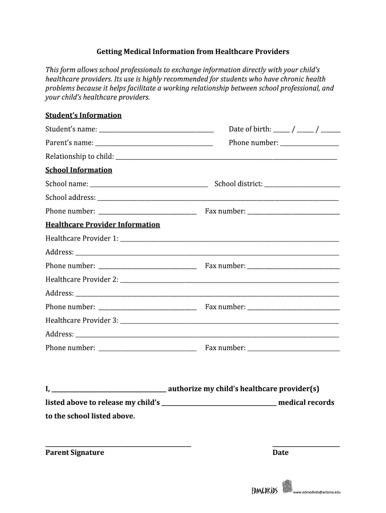 Fillable Online Getting Medical Information from Healthcare Providers Fax Email Print - pdfFiller
