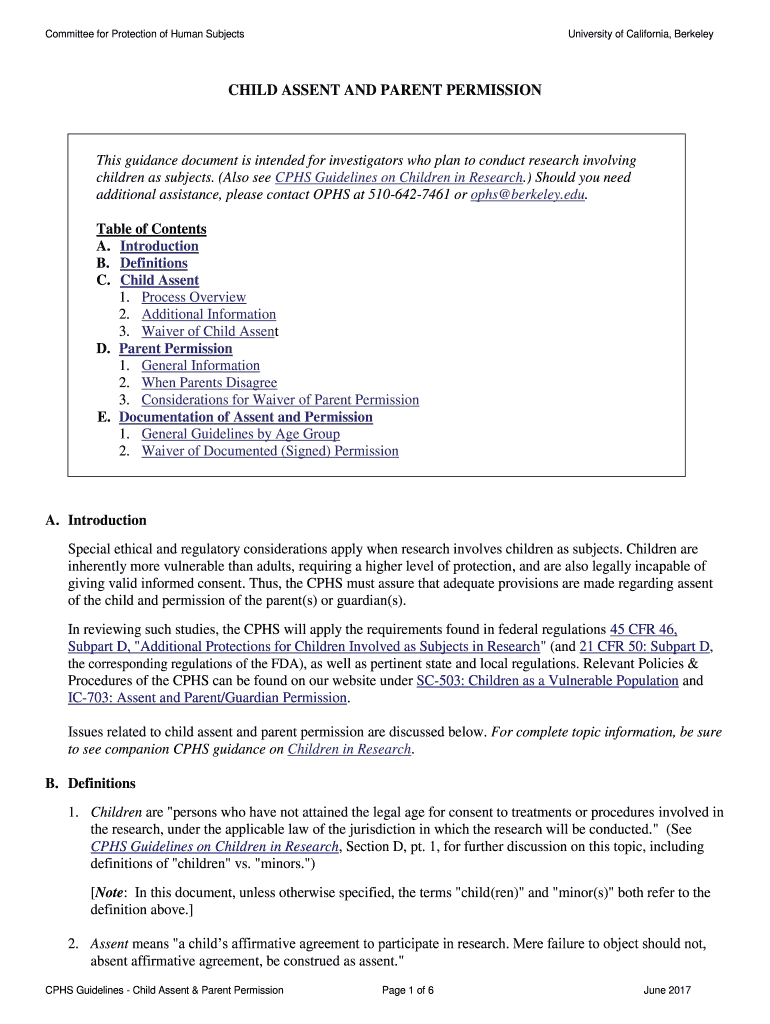 Fillable Online Guidance Document for Research Involving Children Fax ...