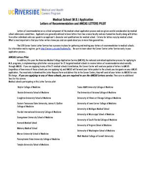 Fillable Online Letters of Recommendation and AMCAS LETTERS PILOT Fax ...