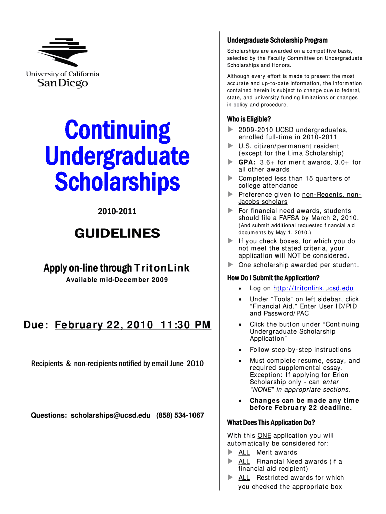 Undergraduate Scholarship Program - faoforms ucsd: Fill out & sign online | DocHub