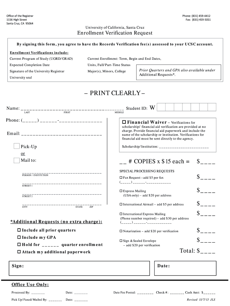 Fillable Online Enrollment Verification Request Form Fax Email Print ... Fillable Online Enrollment Verification Request Form Fax Email Print ...