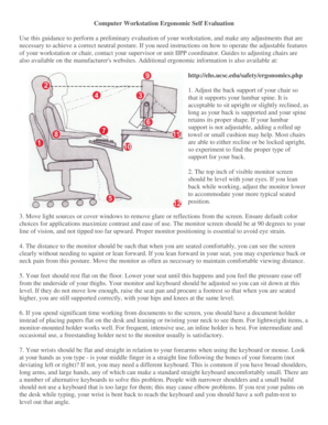 Fillable Online ehs ucsc Computer Workstation Ergonomic Self Evaluation ...