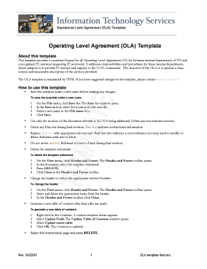 Operational Level Agreement Template - Fill Online, Printable, Fillable ...