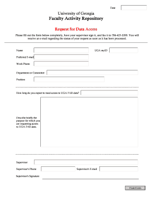 Fillable Online far uga FAR Access Request Form - FAR - University of ...