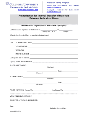 Fillable Online Authorization for Internal Transfer of Materials ...