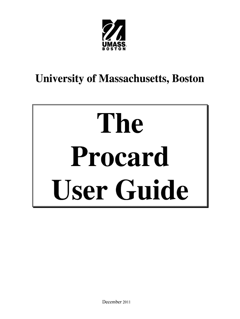 Procard User Guide - University of Massachusetts Boston: Fill out ...