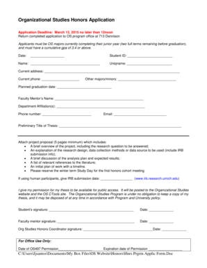 Fillable Online lsa umich Honors Program Application Form (PDF) - lsa ...
