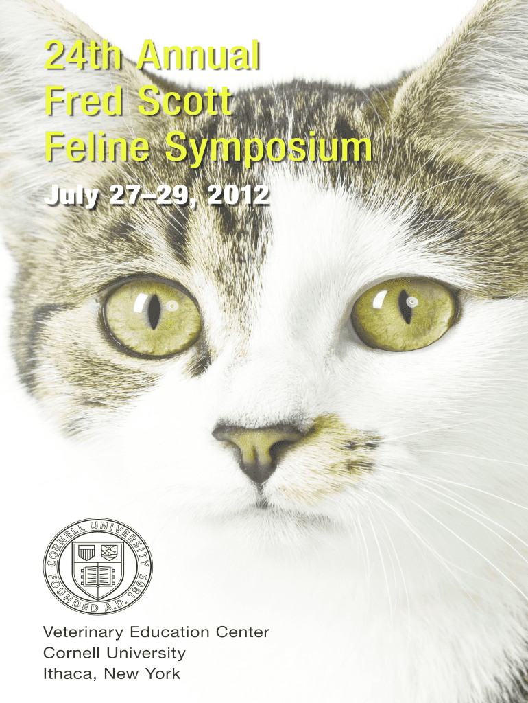 24th Annual Fred Scott Feline Symposium - Cornell University: Fill out ...