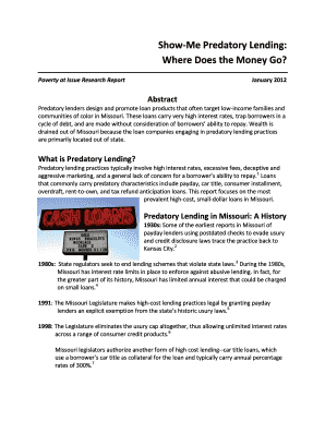 Fillable Online Show-Me Predatory Lending: Fax Email Print - pdfFiller