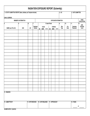 Fillable Online Radiation Exposure Report Extremity NAVMED 647015 Fax ...