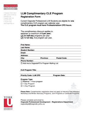 Fillable Online abstract osgoode yorku Complementary CLE Program ...