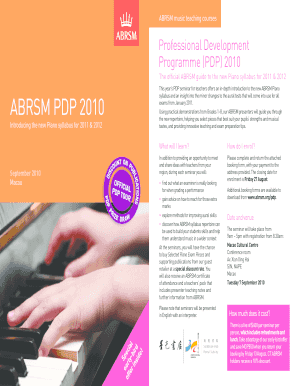 Fillable Online abrsm ABRSM PDP 2010 Fax Email Print - pdfFiller