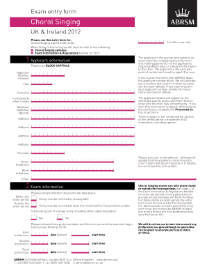 Fillable Online abrsm Choral Singing - ABRSM - abrsm Fax Email Print ...