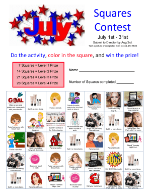 Fillable Online Squares Contest - MyUnitSitecom Fax Email Print - pdfFiller