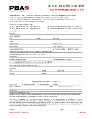Fillable Online OFFICIAL PBA MEMBERSHIP FORM Fax Email Print - pdfFiller