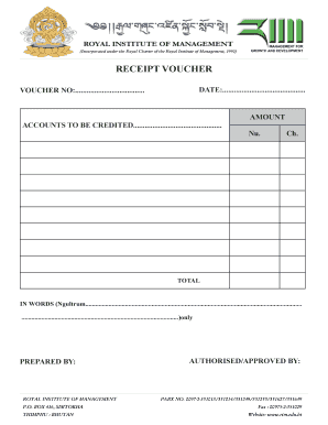 Fillable Online RECEIPT VOUCHER Fax Email Print - pdfFiller