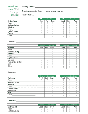 Fillable Online Rental WalkThrough Fax Email Print - pdfFiller