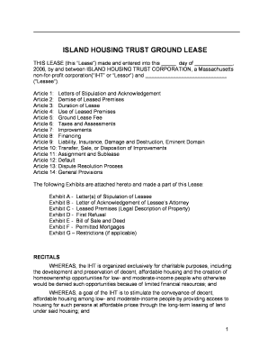 Fillable Online ihtmv IHT Model Ground Lease - Island Housing Trust - ihtmv Fax Email Print ...