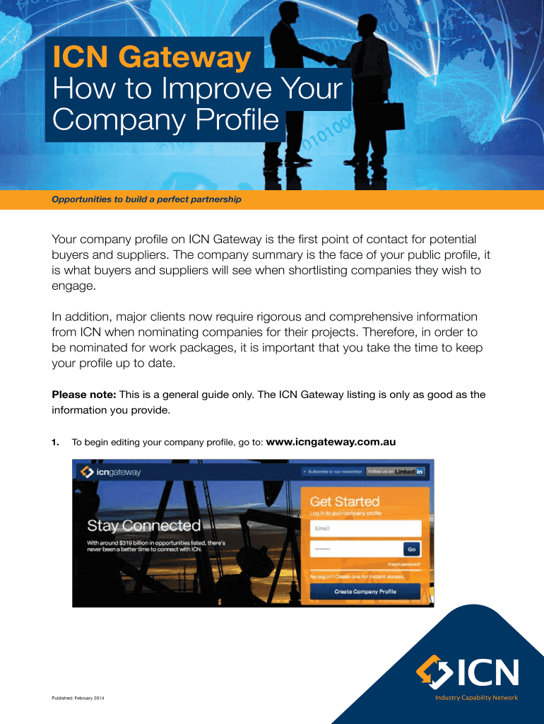 Fillable Online icn org ICN Gateway How to Improve Your Company Profile ...