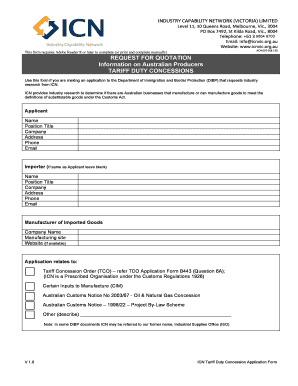 Fillable Online icn org ICN Tariff Duty Concession - Application Form ...