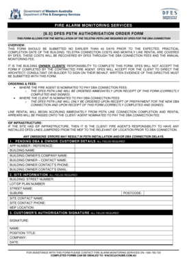 Fillable Online Application to fesa for connection of premises as a ...