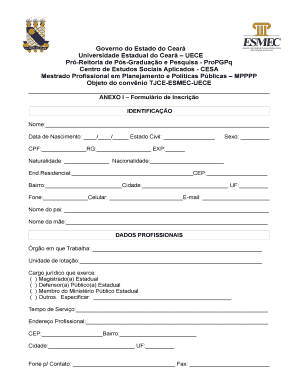 Preenchível Disponível portais tjce jus Ficha de inscrio - Governo do Estado do Cear - portais ...
