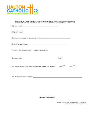Fillable Online loyola hcdsb Religious Accommodations Request Parental ...