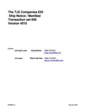 Fillable Online The TJX Companies EDI Fax Email Print - pdfFiller