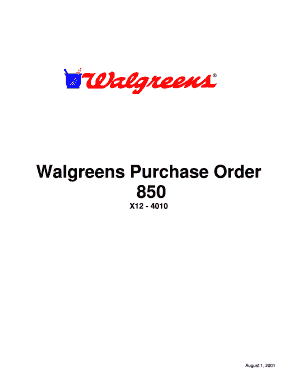 Fillable Online Walgreens Purchase Order Fax Email Print - pdfFiller