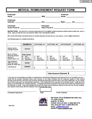 Fillable Online Dependent care reimbursement request form - BeneBridge Fax Email Print - pdfFiller