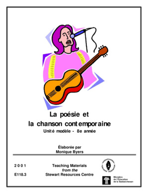 Remplissable En Ligne La poesie et la chanson contemporaine Immersion ...