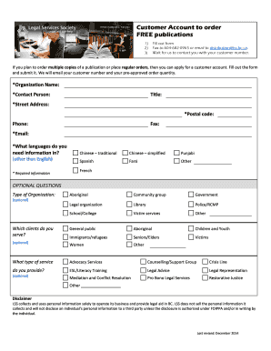 Fillable Online Customer Account to order FREE publications 1) 2) Fill ...