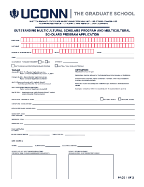 Fillable Online grad uconn OutstandinG multiCultural sCholars proGram ...