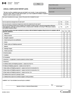 Fillable Online ANNUAL COMPLIANCE REPORT ACR Fax Email Print - pdfFiller