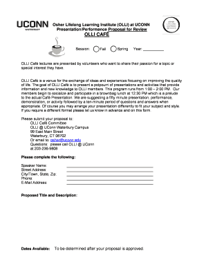 Fillable Online olli uconn OLLI Caf Proposal Form - Osher Lifelong ...