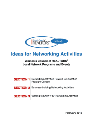 Fillable Online Ideas for Networking Activities Fax Email Print - pdfFiller