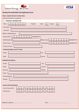 Fillable Online Request form - Visa Gold Debit Card - Sterling Bank Plc ...