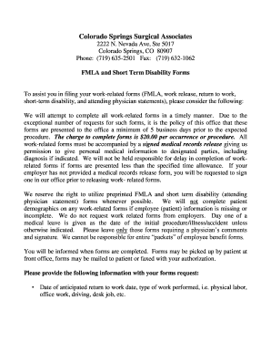 Fillable Online CSSA FMLA and Short Term Disability Forms - Colorado ...