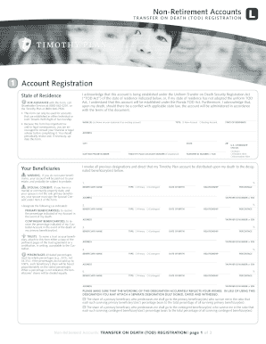 Fillable Online Non-Retirement Accounts L Account Registration 1 ...