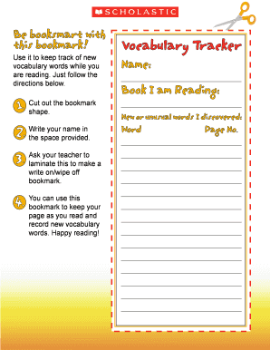 Fillable Online hillcrest loganschools Printable bookmark - Scholastic ...