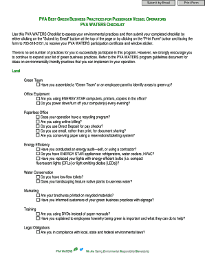 Fillable Online PVA Best Green Business Practices Checklist - Passenger ...