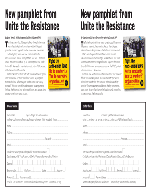 Fillable Online uniteresist UTR pamphlet order - Unite the Resistance ...