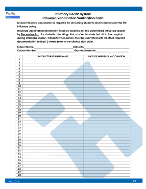 Fillable Online Infirmary Health System Influenza Vaccination ...