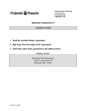 Fillable Online Prudential Broker Agreement - Nanmcom Fax Email Print - pdfFiller