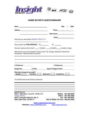Fillable Online Home Preference Worksheet - Rapid Listings Fax Email ...