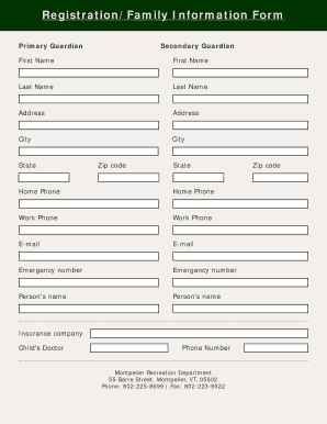 Fillable Online montpelierrec Program Registration Form - Montpelier Recreation Department Fax ...