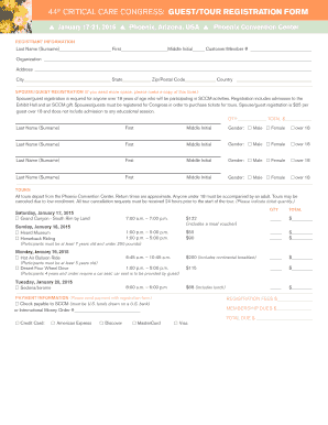 Fillable Online sccm B72514SCCM2015b Guest Tour Registration ...