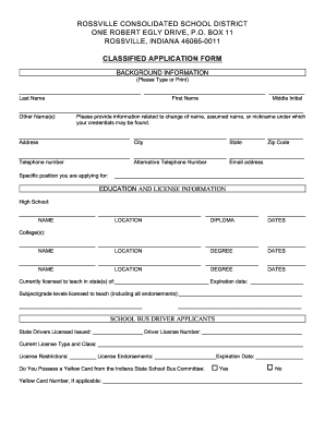 Fillable Online employment rcsd k12 in CLASSIFIED APPLICATION FORM Fax ...
