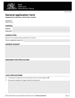Fillable Online General application bformb - NSW Civil and ...